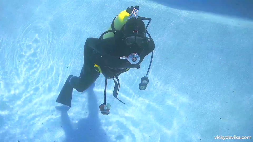 “Rubber Scuba with Full Face Mask” by Vicky Devika - Frogwoman Org